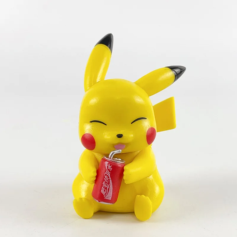 Wholesale Kawaii Drinking Coke Pikachu Anime Doll Figures for Ornaments ...