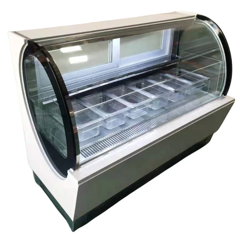 Italian Ice Cream Display Refrigerator Gelato Ice Cream Popsicle ...