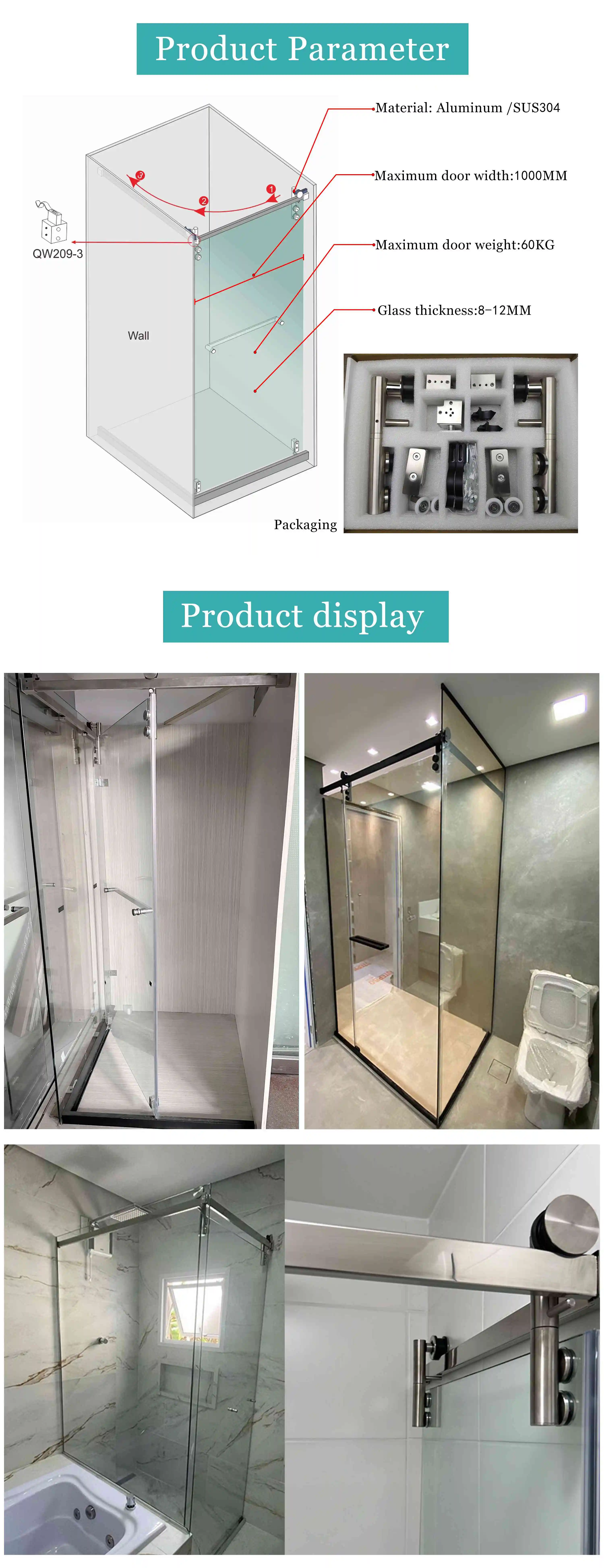Modern Corner Sliding Glass Door System Uk Germany Small Space Shower Room Folding Shower Door ...