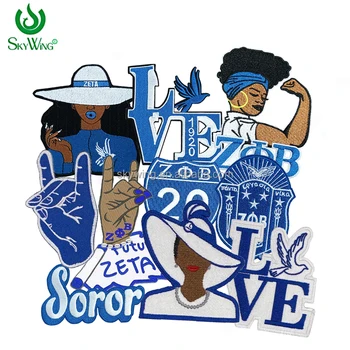 Serises Stock Blue & White Embroidery Sorority Zeta Phi Beta 1920 Soror ...