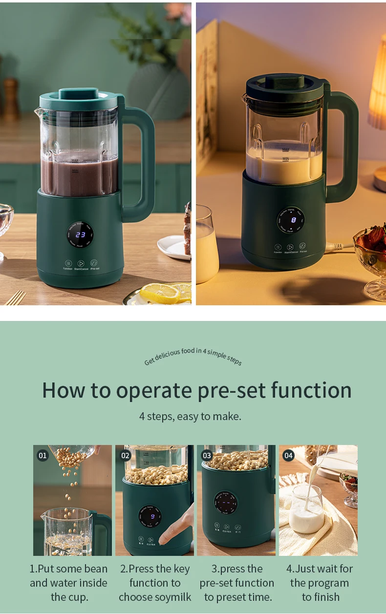 HB-D66 Mini Soy Milk Maker - Portable Multifunction Blender