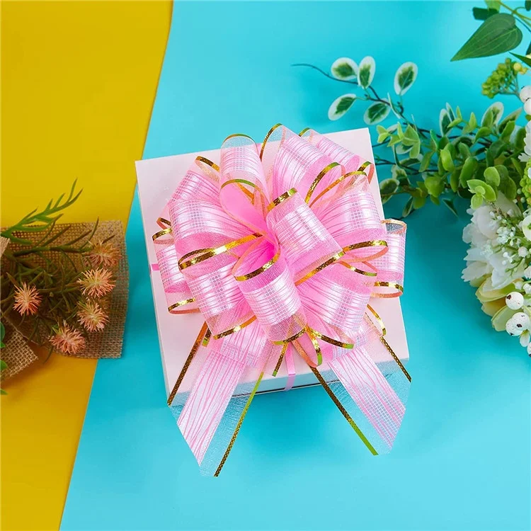 6/10/24 Inch Large Pull up Christmas Gift Organza Flower Pom Pom Pull ...