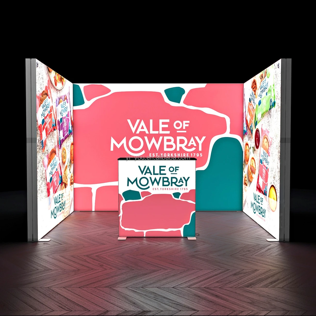 10x10 Trade Show Booth Design - Freestanding LED Lightbox
