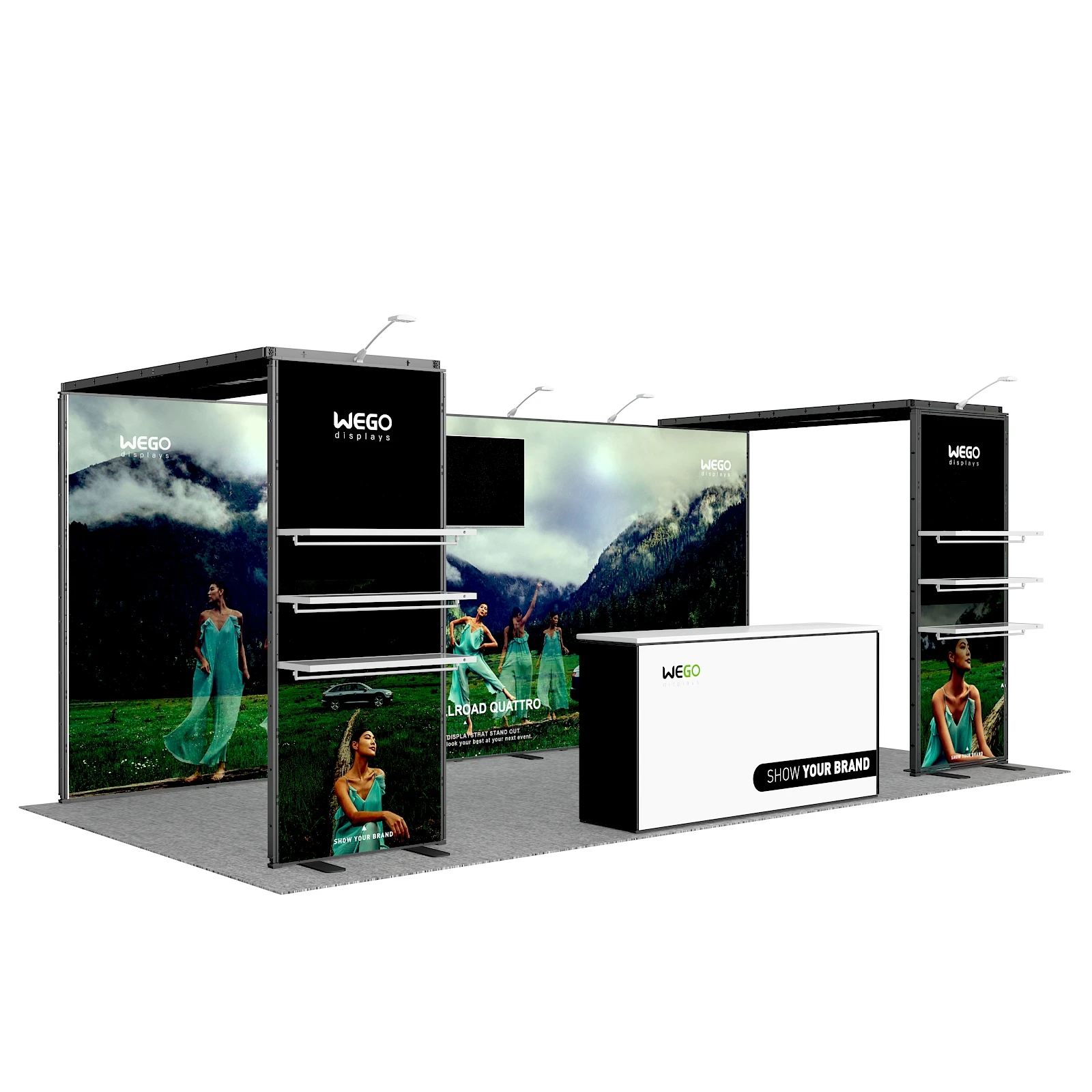 3x6 Modular Exhibition Stand with Double Bridge Trade Show Booth ...