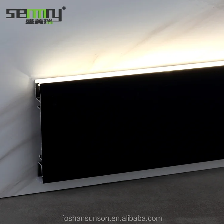 Powder Coating White Black Skirting LED Aluminium Profile