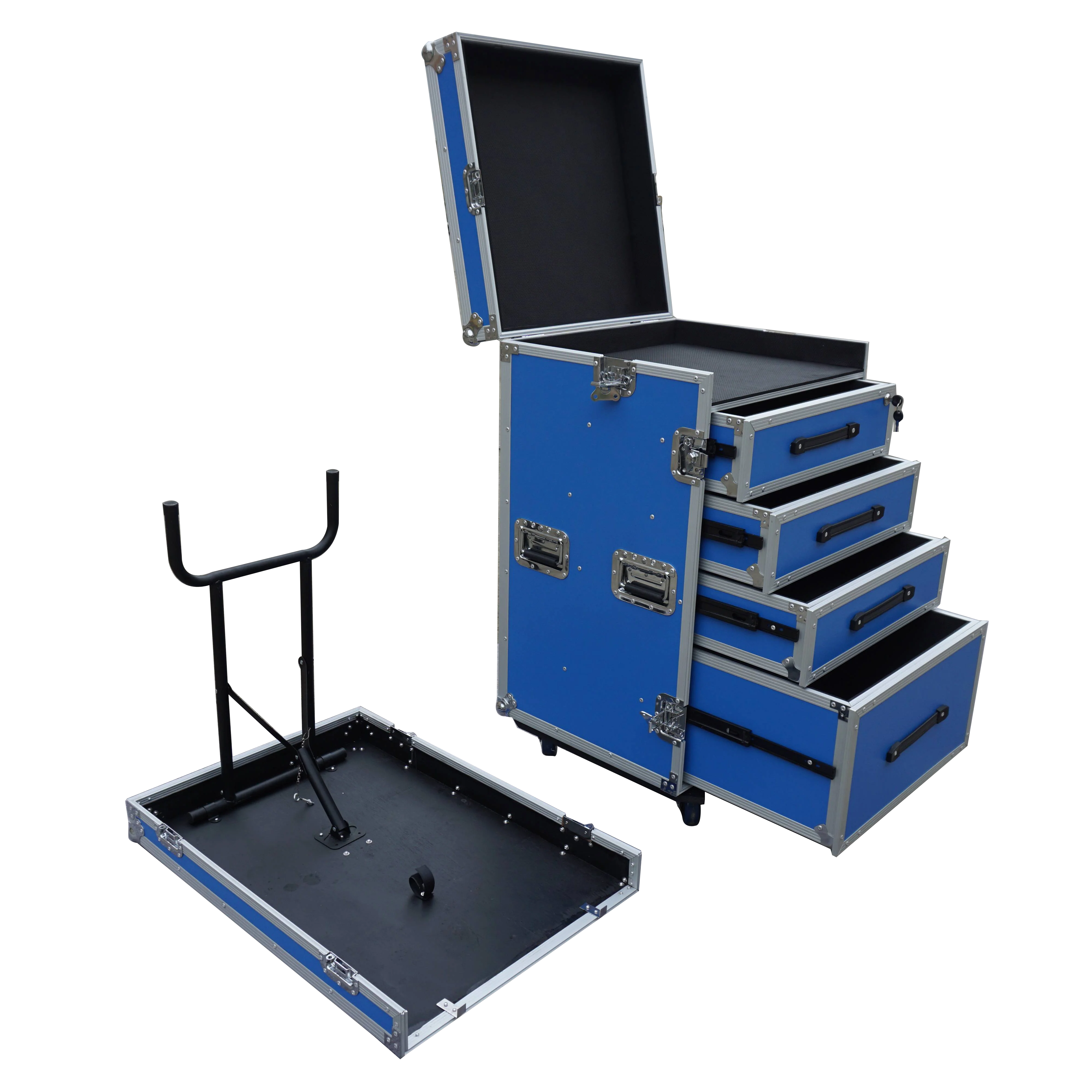 aluminum case drawers trolley with wheels and side table customized ...