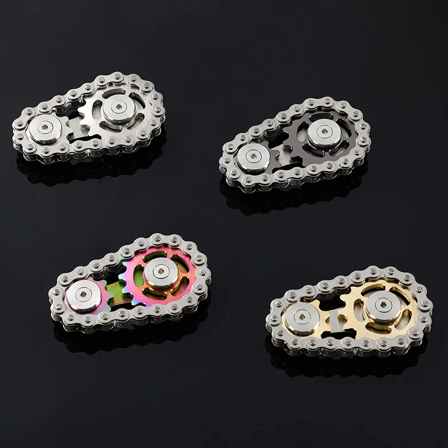 Sensory Bike Chain Gears Fidgets Spinner Adults Edc Novelty Toy Pack ...