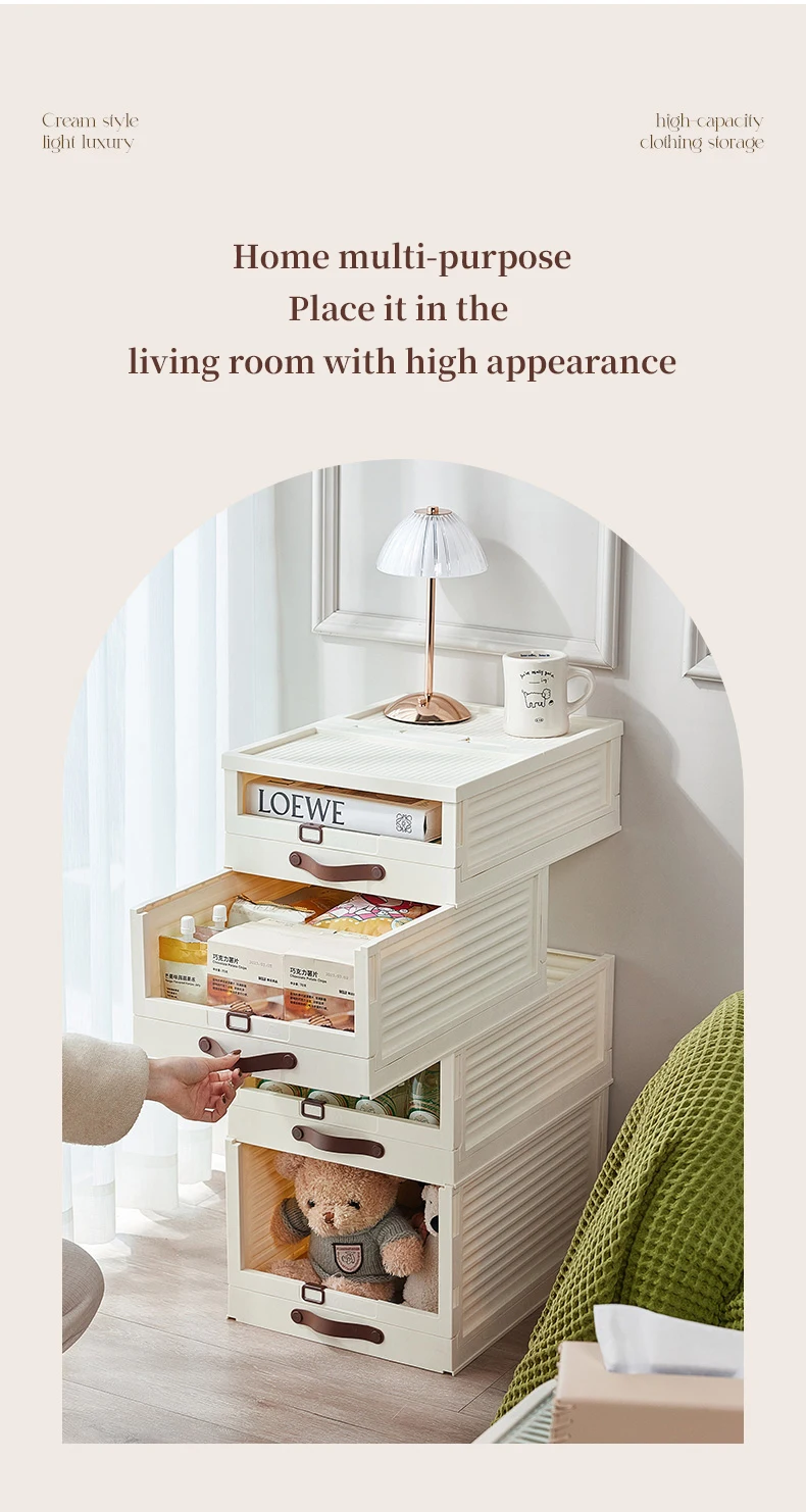 Multilayer Portable Plastic Wardrobe Modern Foldable Storage Cupboard ...
