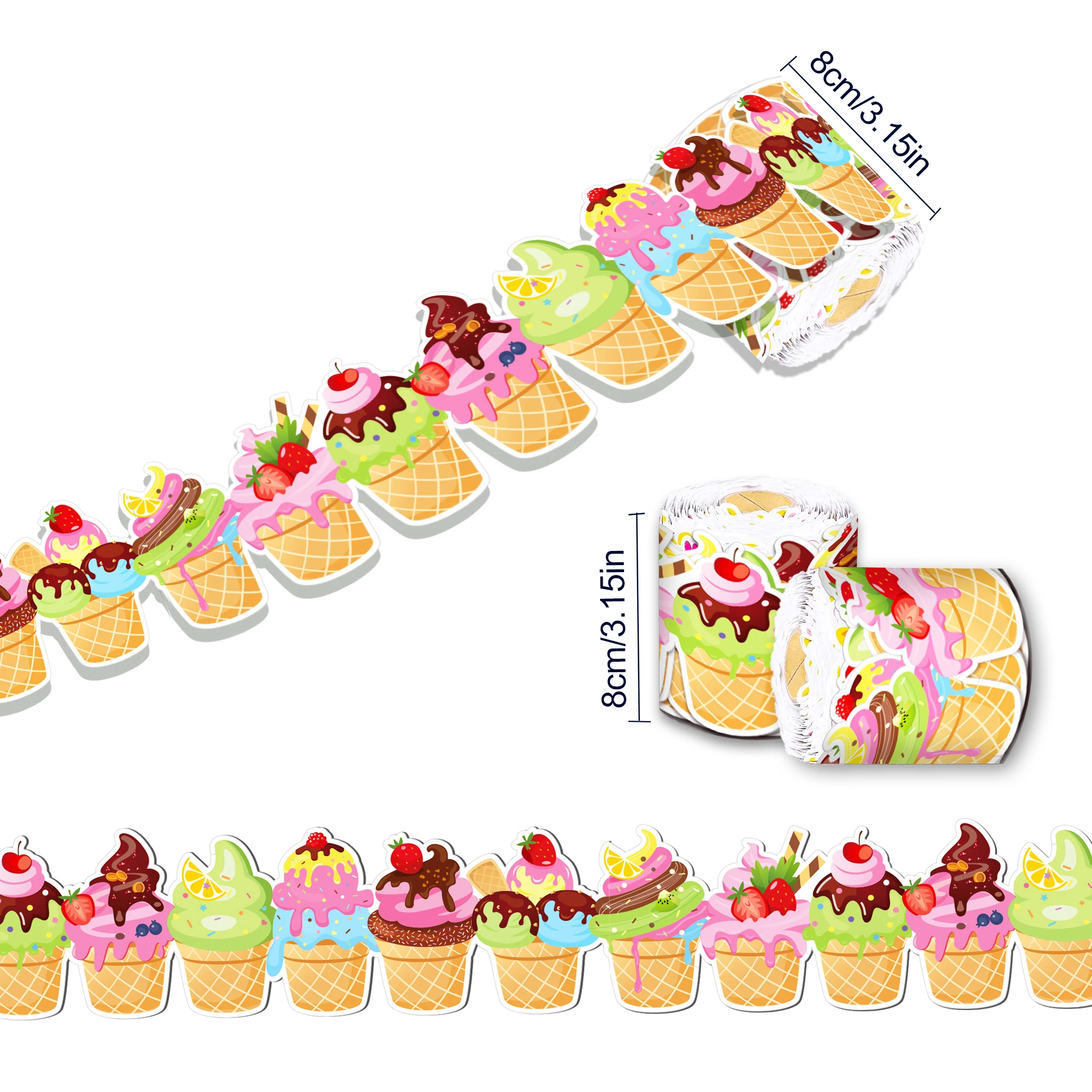 JT062 Summer Theme Bulletin Board Borders and Ice Cream Self Wall ...