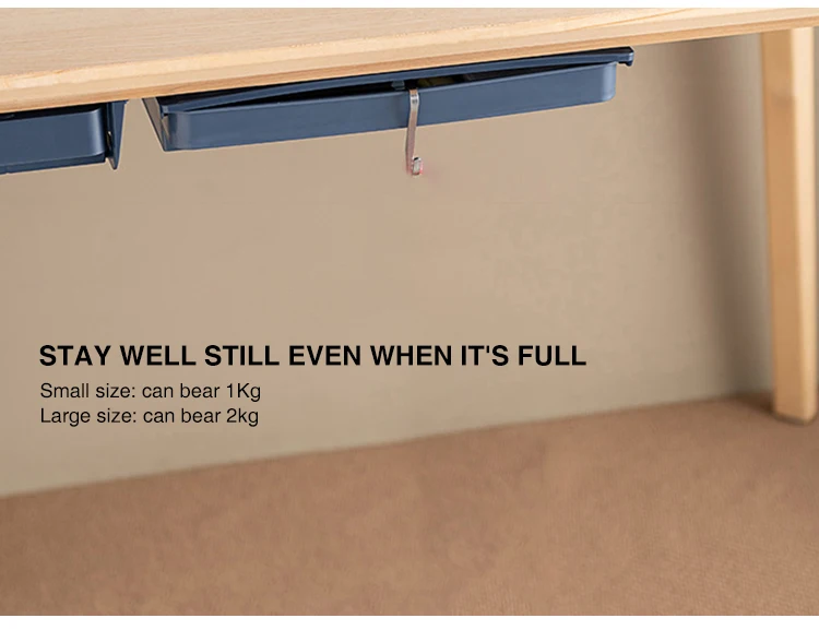 Small Under Table Large Capacity Hidden Self-adhesive Tray Drawer Under ...