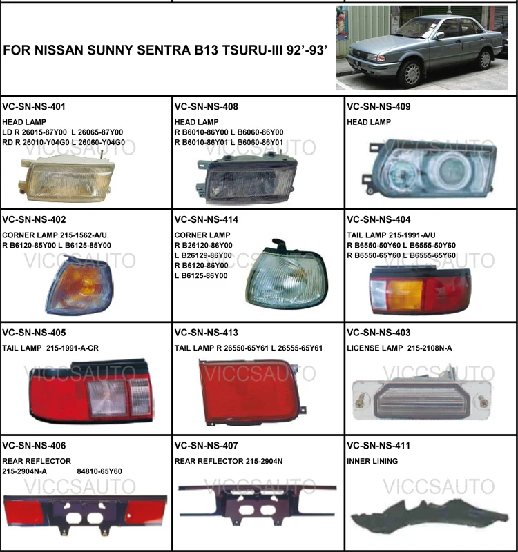 OEM Grille for Nissan Sunny SENTRA B13 TSURU-III 92-93