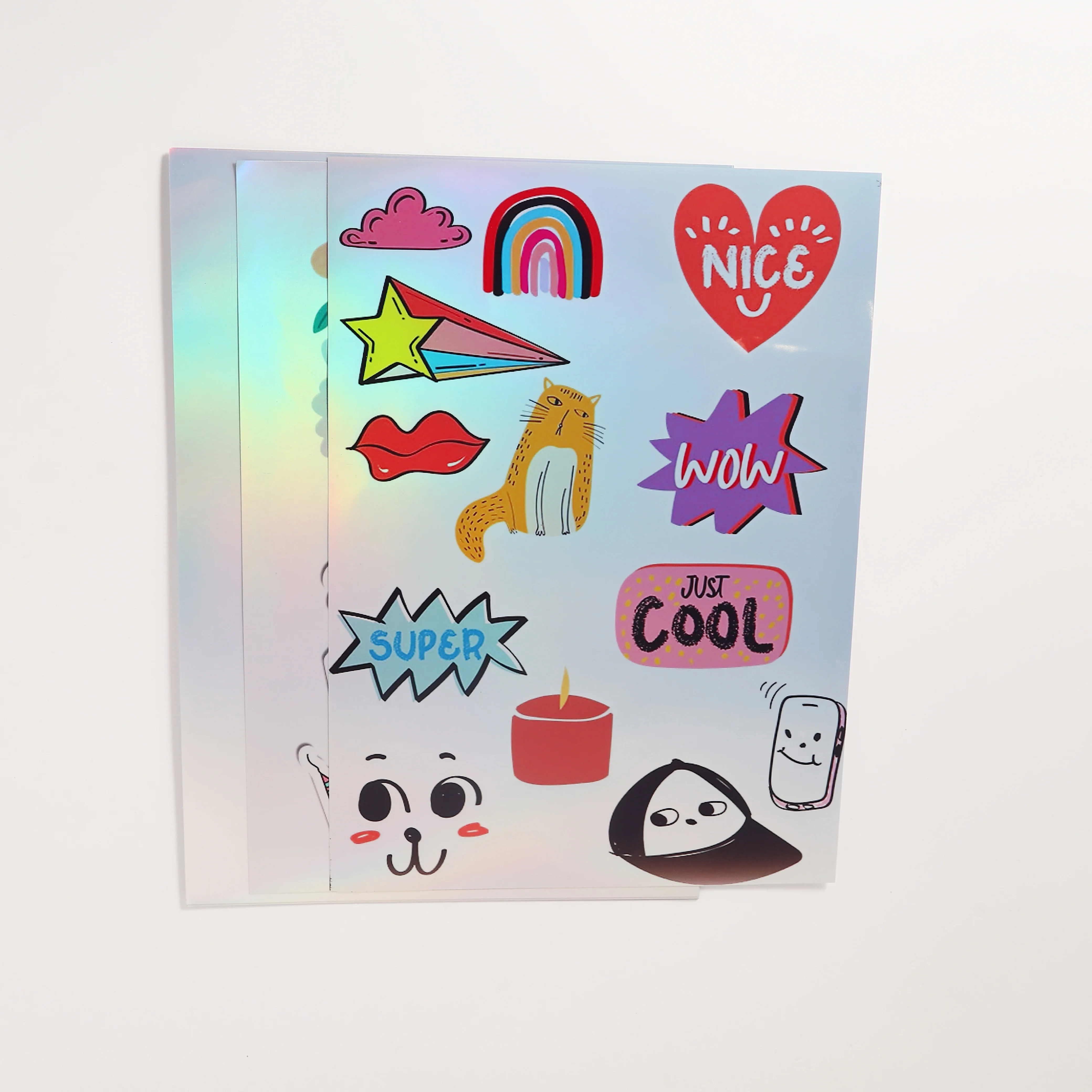20 Sheets Vinyl Printable Sticker Paper A4 Size Holographic Rainbow ...