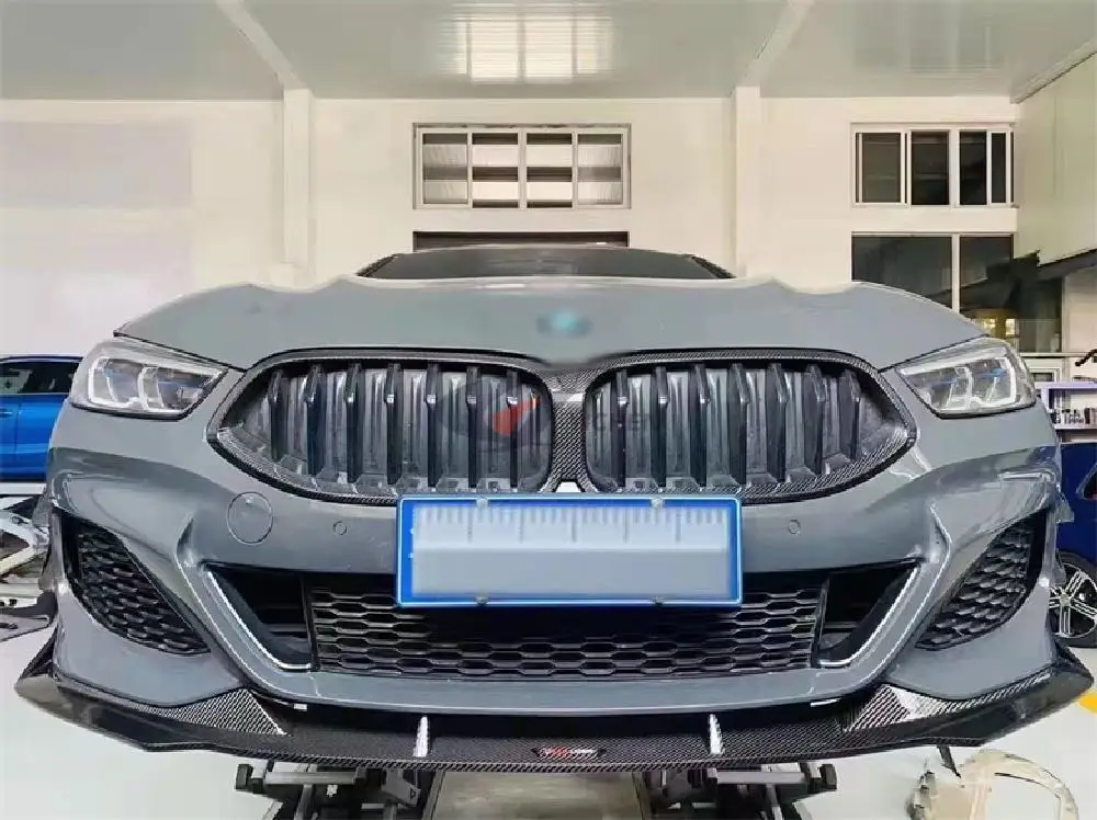 Tk-style Carbon Fiber Front Bumper Lip For Bmw 8-series G14 G15 G16 ...