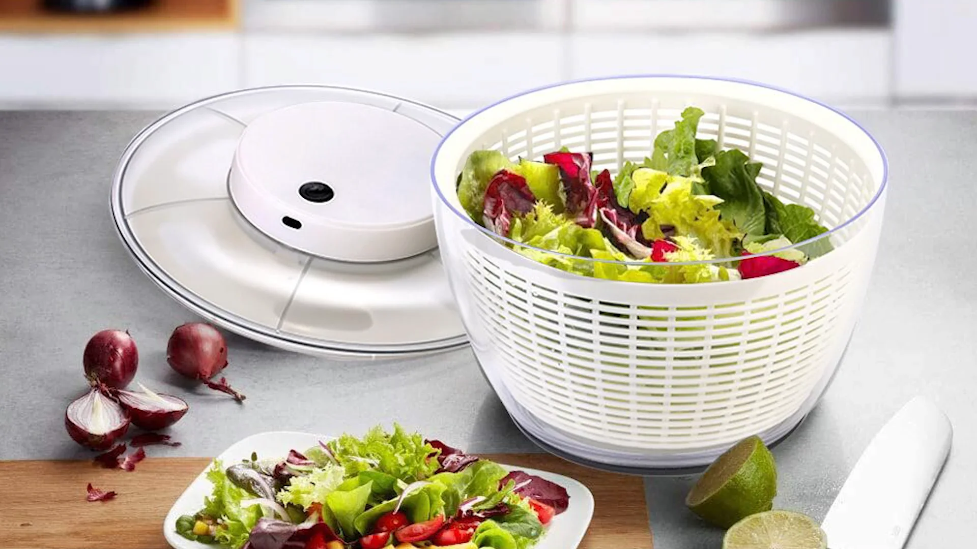 Hot Sale Electric Salad Spinner Kitchen Multifunctional Vegetable Salad ...