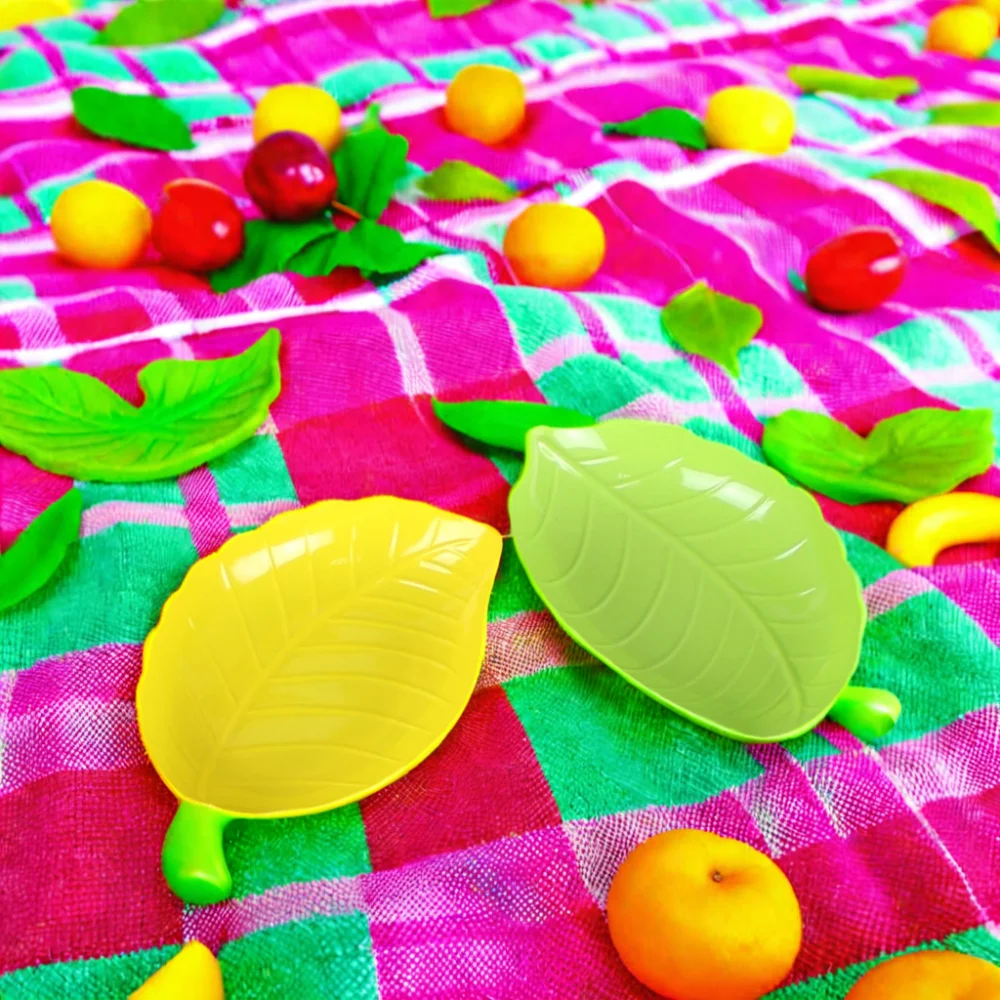 Tropical Leaf Design Plastic Melamine Serving Platter Dinnerware Bowls ...