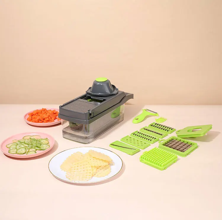 Multifunctional 16 In 1 Handheld Vegetable Chopper Onion Cutter Potato ...