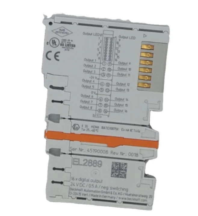 Beckhoff El2889 Hd Ethercat 터미널,16 채널 디지털 출력 24 V Dc,0.5 A,0 V (접지) 스위칭 ...