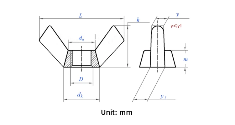 High Quality Din315 M3 M20 Carbon Steel Square Wing Butterfly Nut - Buy ...