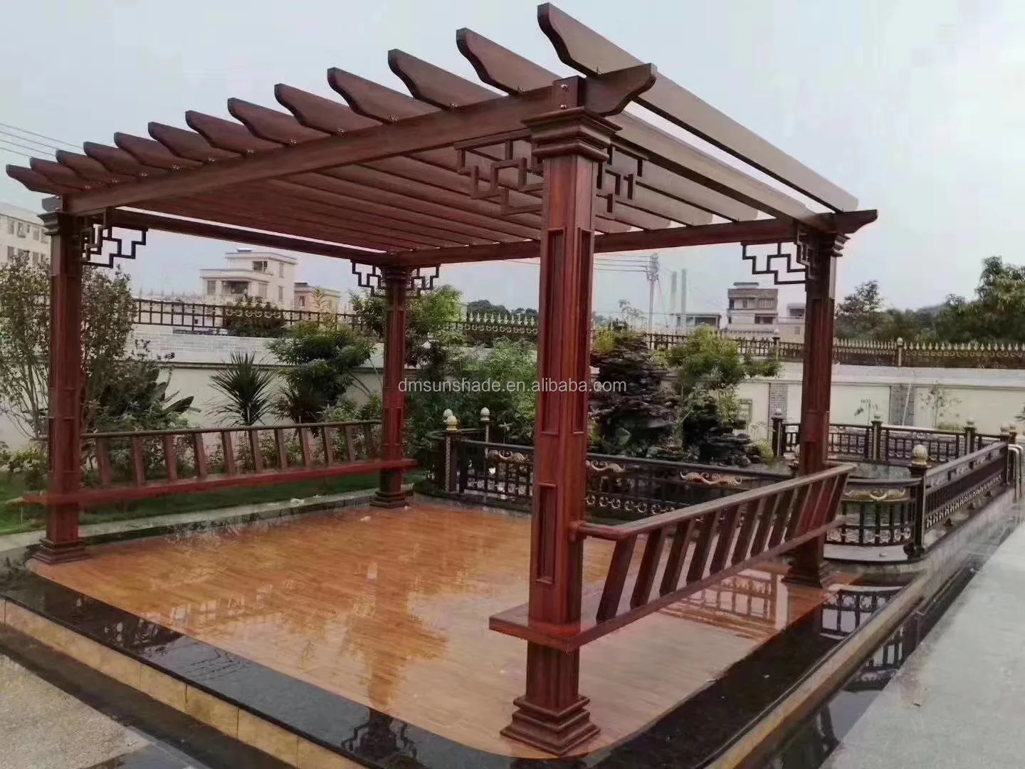 Retractable Fabric Canopy Pergola - UV Protection Shade