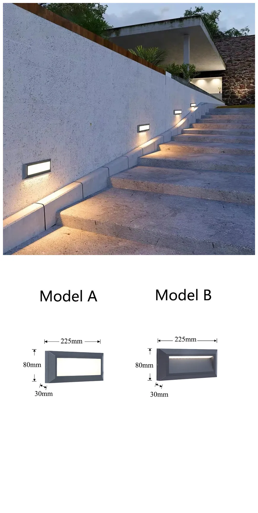 Surface Mounted LED Step Lamp Corner Light Footlight Outdoor Waterproof ...