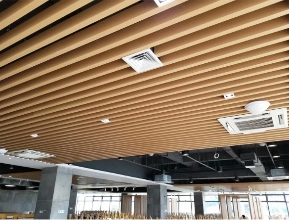 Decorative Exposed Aluminum Ceiling With Wood & Marble Grain Veneer ...