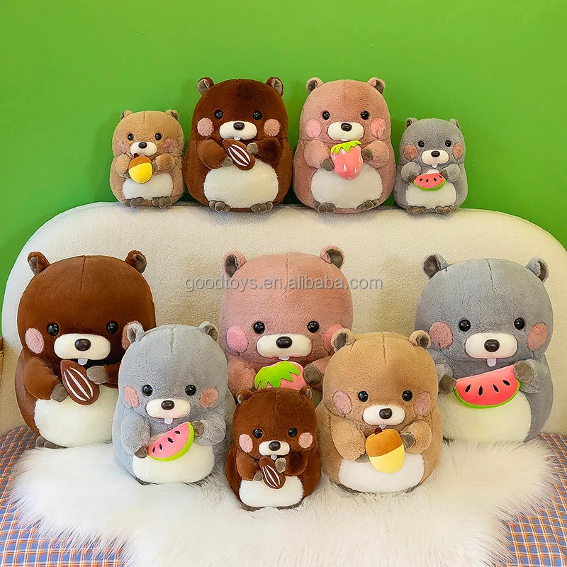 Cute Cartoon Marmot Plushies Lovely Decorations Gifts Pink Grey Brown ...