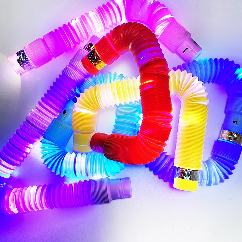 2022 New Stress Fidget Pops Tube Pipes Toys Gifts Led Light Up Pops ...