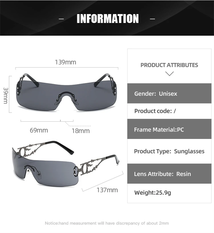 Fashion Shades Rectangle Rimless Silver Metal Pc Bella Lunettes De Vue ...