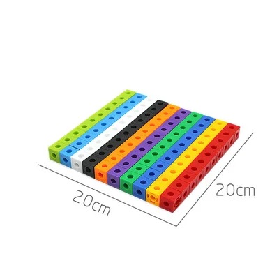 Kids Number Blocks Math Link Cubes Plastic Building 10 Colors 2cm Link ...