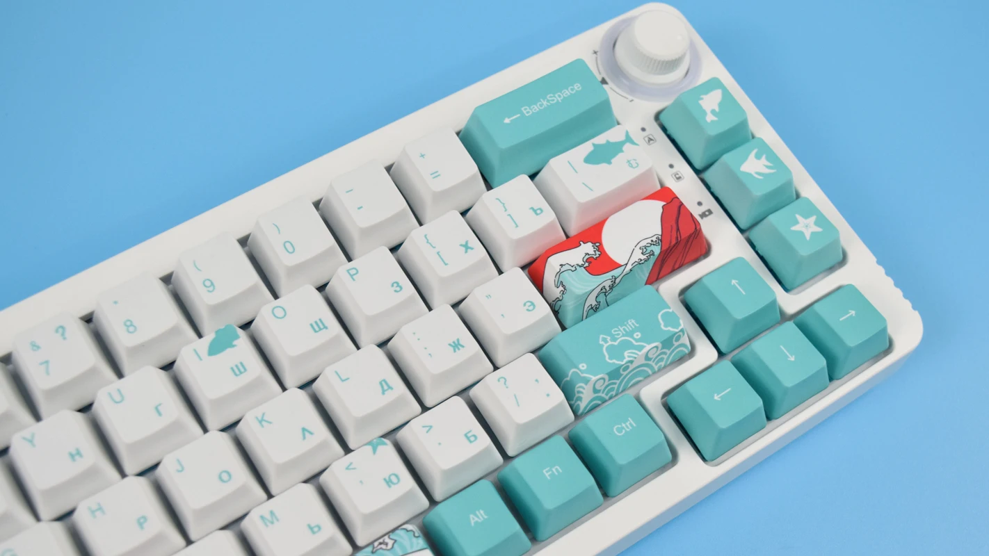 Custom Language Layout Coral Sea Keycaps Dye Sublimation Keycap Russian ...