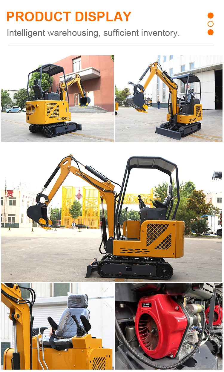1 Ton 1.8ton Mini Crawler Excavator Orchard Small Hook Machine ...