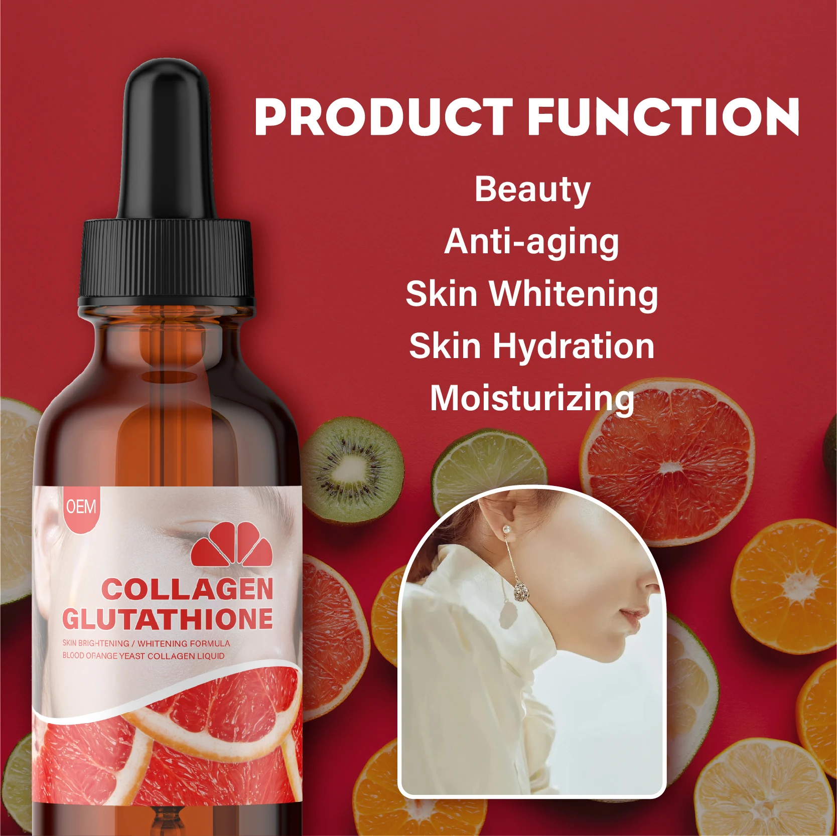 Collagen Concentrated Liquid Blood Orange Yeast Drops Low Molecular ...