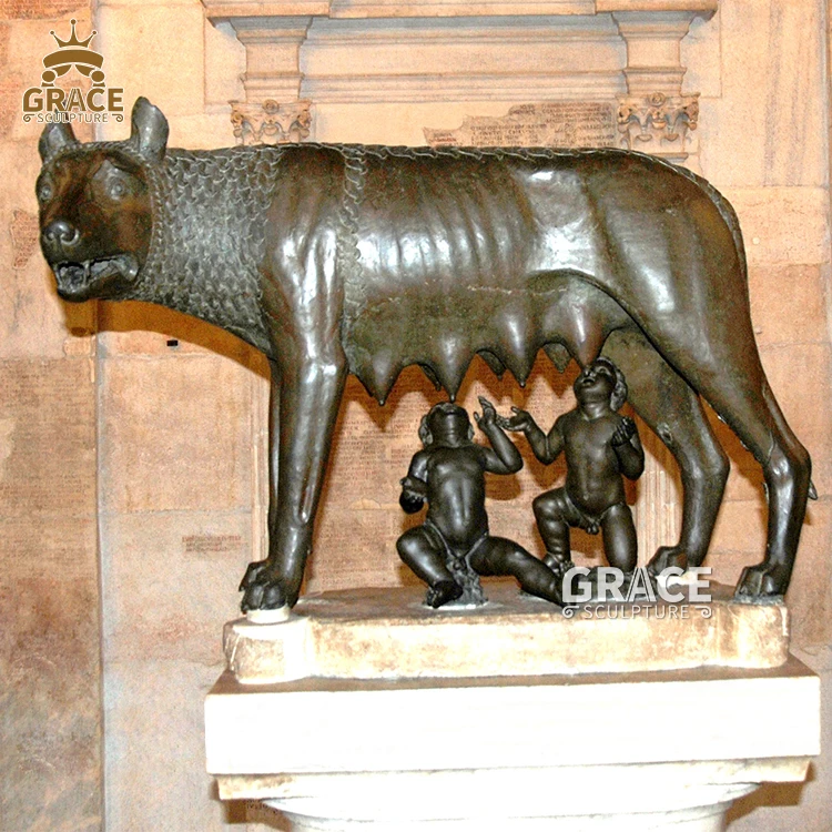 Famous Brass Romulus And Remus Sculpture Bronze Capitoline Wolf Statue ...