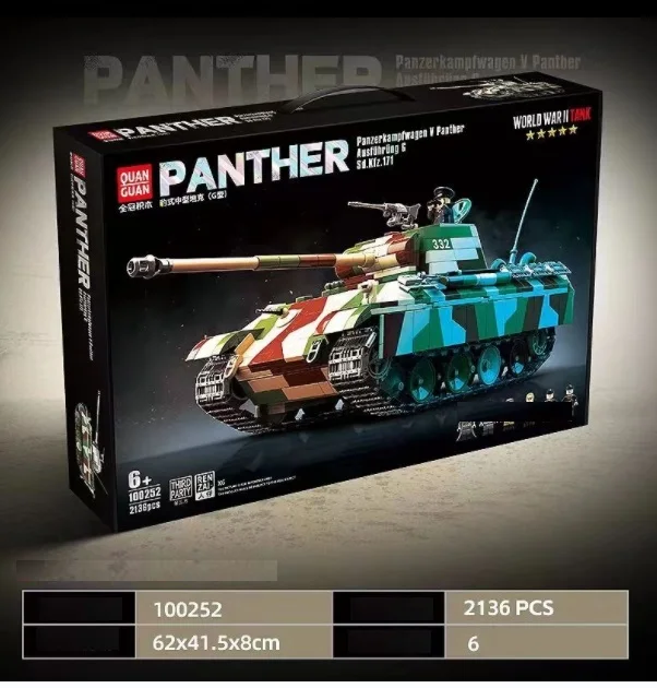 World War Ii Military German Panther Tank Moc Building Blocks ...