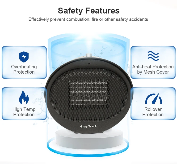 800w Wide Angel Space Ceramic Fan Heater For Indoor Use Desktop Heater ...