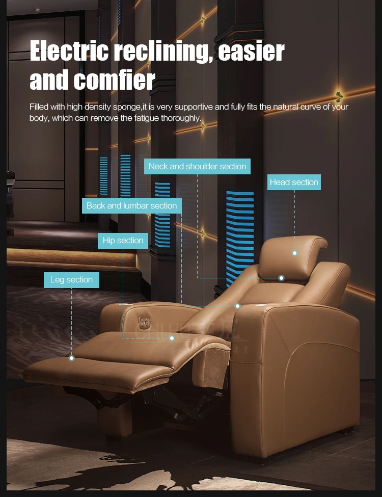 Modern Motorized Electric Recliner Sofa for Home Theater