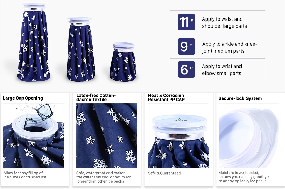 Physical Therapy Pvc Cloth Ice Pack Medical Reusable Ice Cooler Bag ...