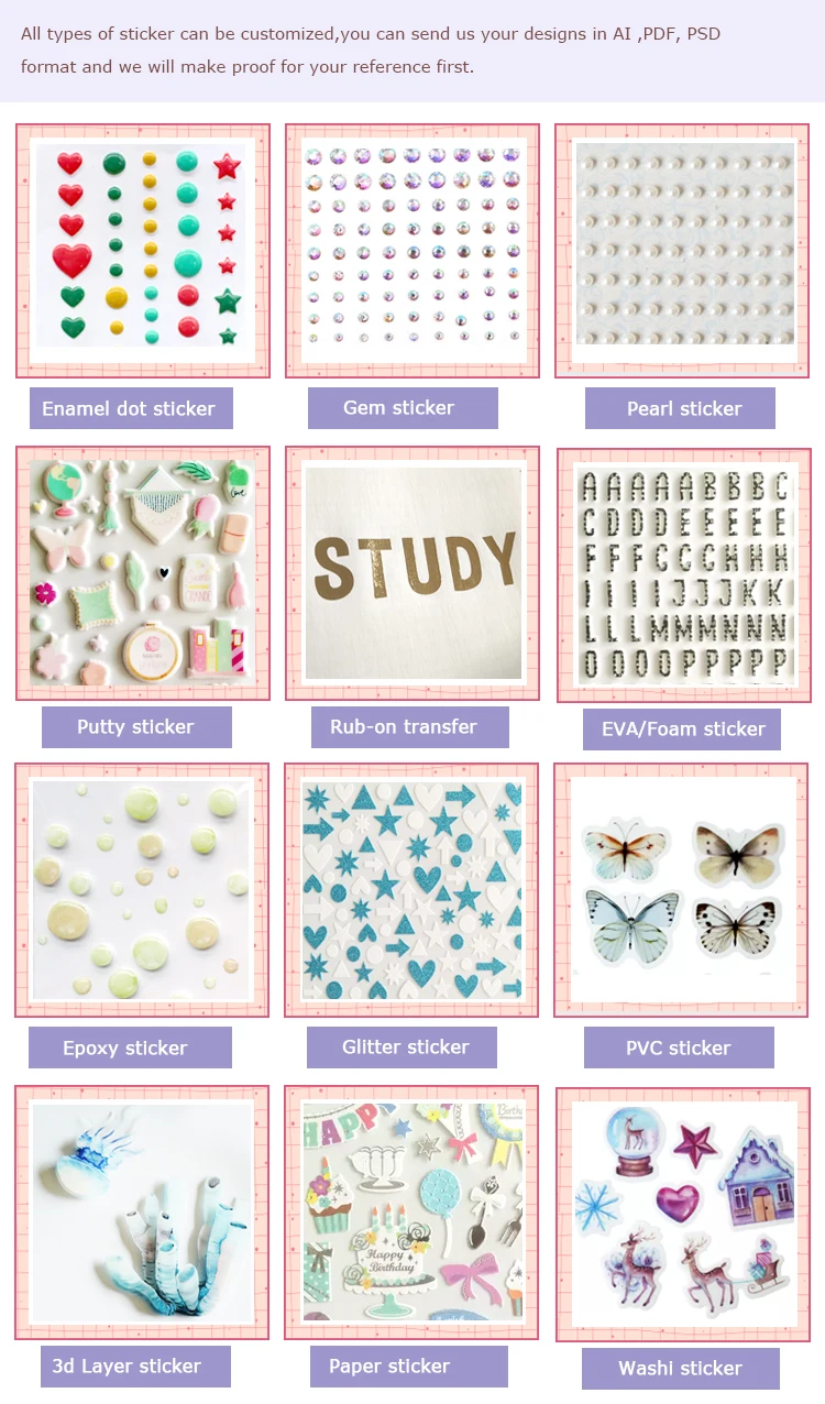 3D logo Puffy Stickers Waterproof Removable Sticker for DIY Hand Craft ...