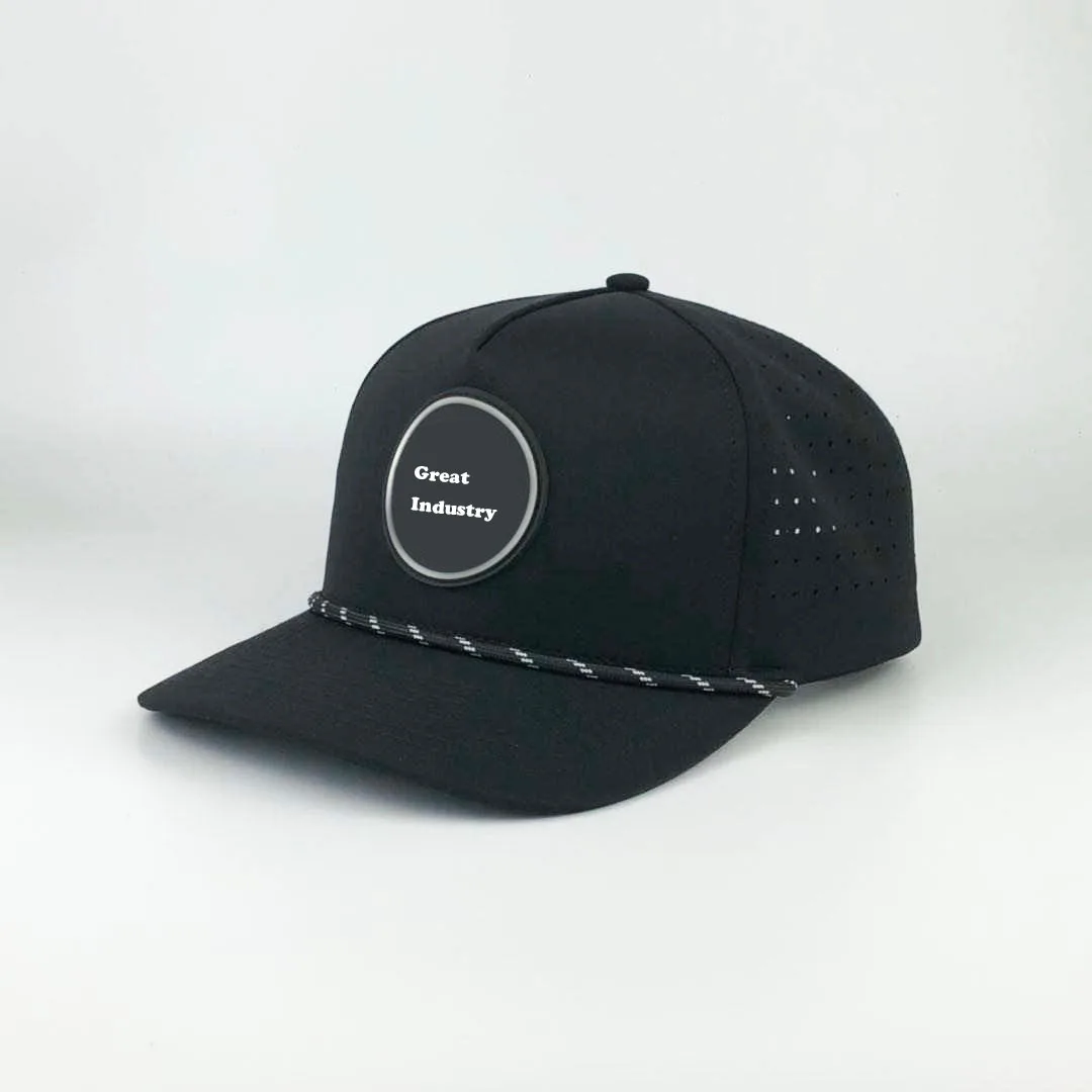 Custom Pvc Rubber Patch Laser Cut Quick Dry Rope Snapback Caps ...