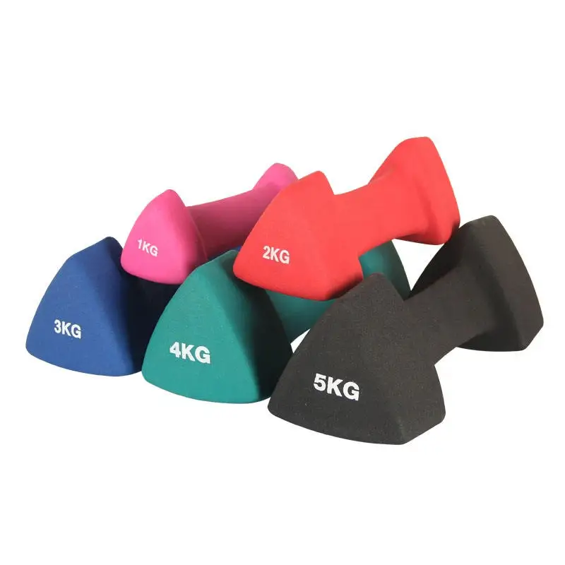 Triangle Dumbbells Hand Weights Neoprene Coated Exercise Fitness ...