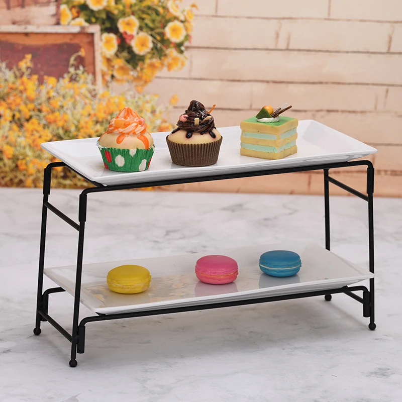 Factory Custom Afternoon Tea 3 Tier Round Serving Platter With Golden ...