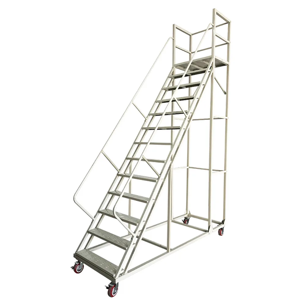Warehouse 3m Climb Order Picking Iron Mobile 12 Steps Platform Ladder ...