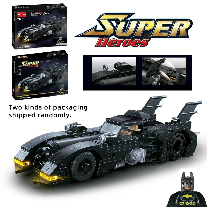 2023 Batmobile Classic Car Diy Anime Figure Building Block Sets Toy ...