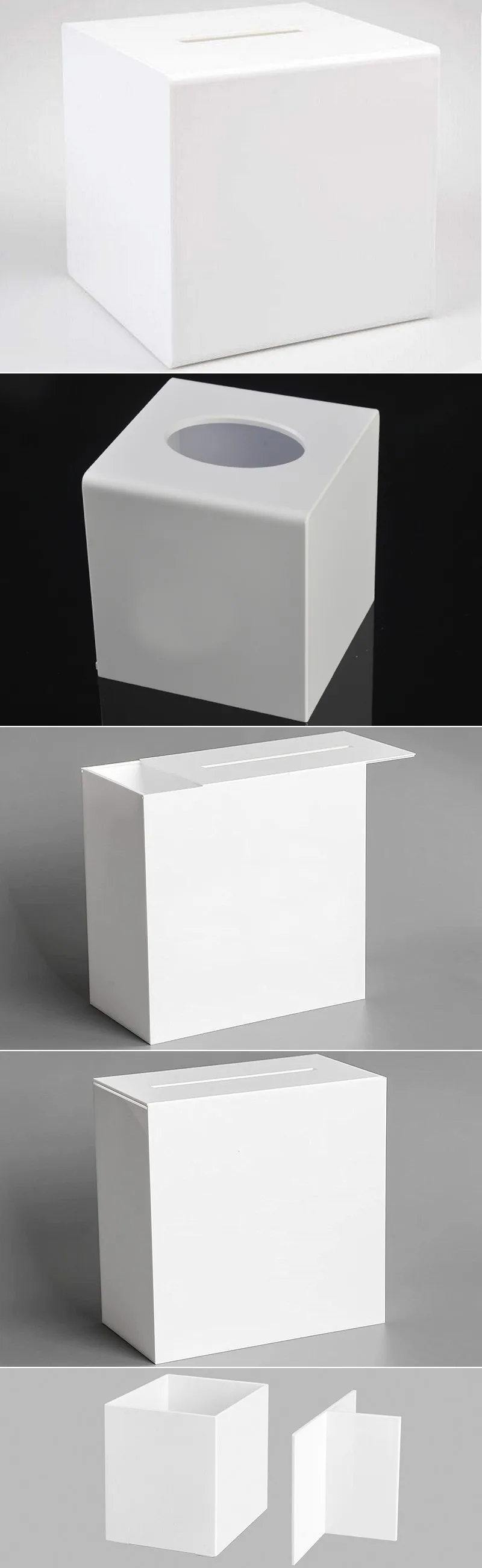White Acrylic Box Custom White Acrylic Storage Box White Colored ...