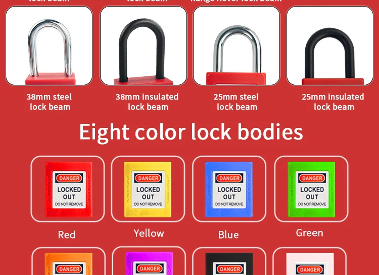 25mm Shackle Cheap Lockout Padlock Insulated Non Conductive Safety ...