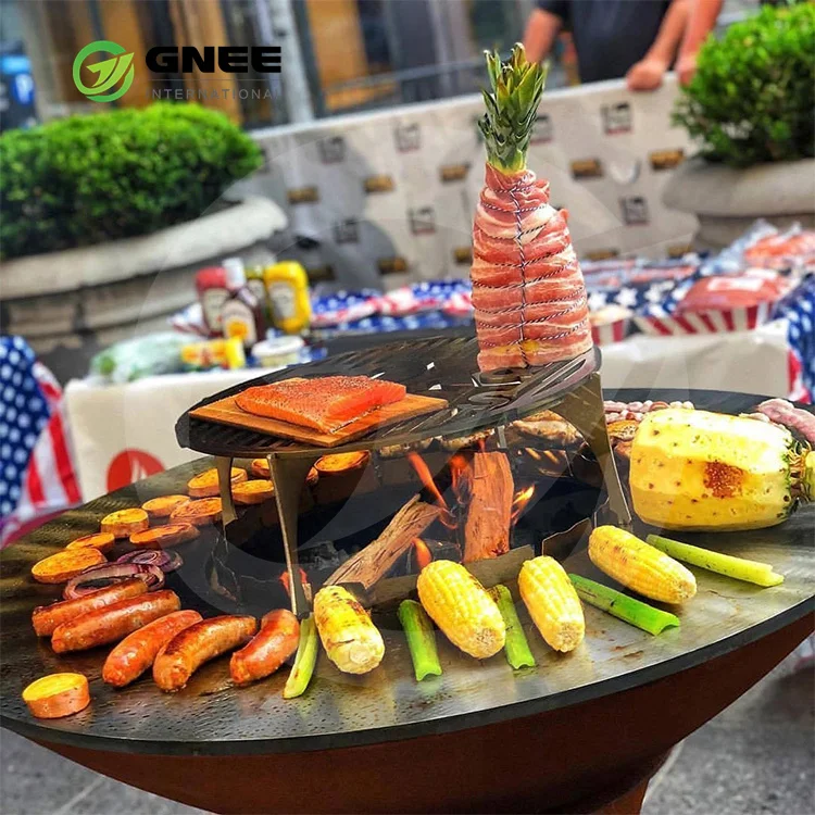 Wood Fired Barbecue Plancha Grill Acier Corten Steel Garden Bbq Kitchen ...