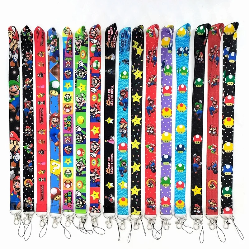Popular Classical Cartoon Super Mario Card Cover Lanyards Anime Fans ...