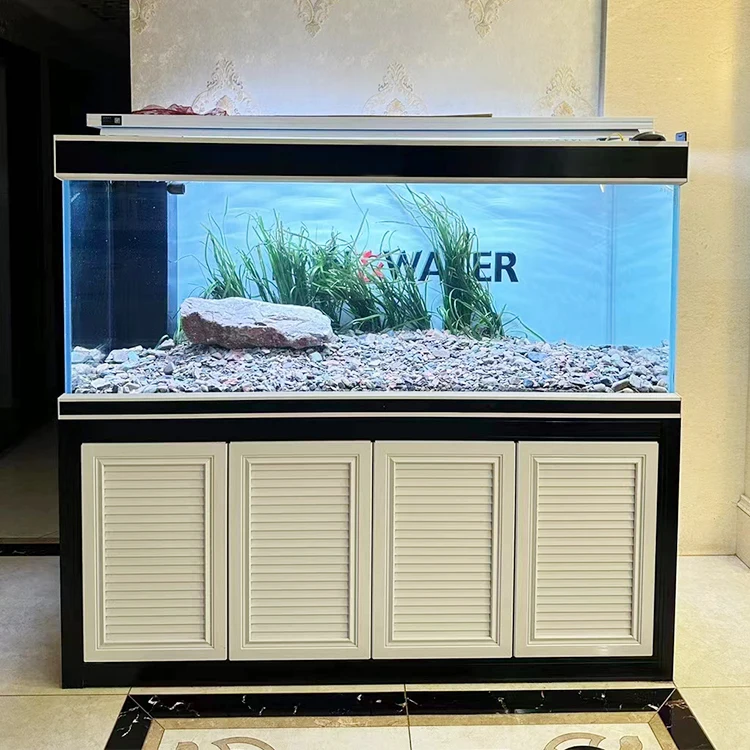 Custom Large Glass Fish Aquarium with Aluminum Base Cabinet - OEM