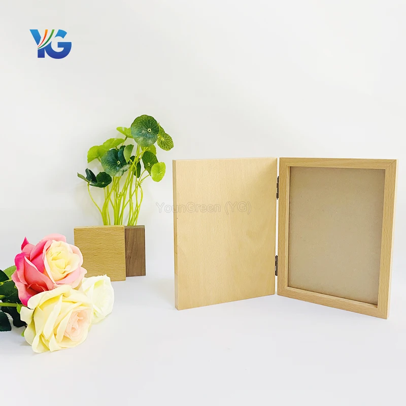 Custom Natural Solid Oak Wooden Photo Book Frame Memorial Photo Frame ...