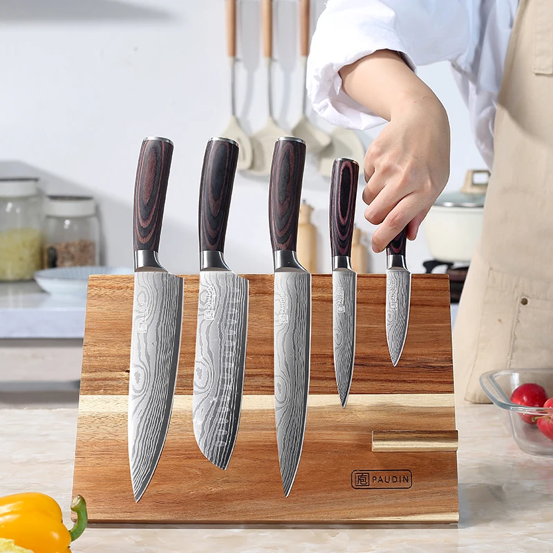 Ws5 Customized Acaciawood Magnetic Knife Stand Knife Holder For Home ...